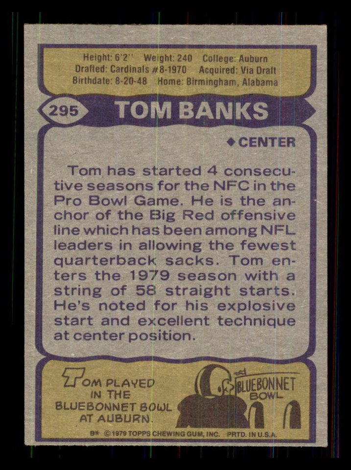 1979 Football Topps Tom Banks St. Louis Cardinals #295 AP2 | eBay