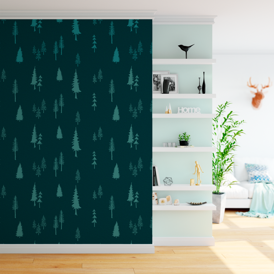 Fir Tree Forest Pattern Wall Stencil - Durable & Reusable Mylar ...