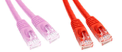 Mixed Colors Ethernet Cables with Boots 1ft Red&Pink | eBay