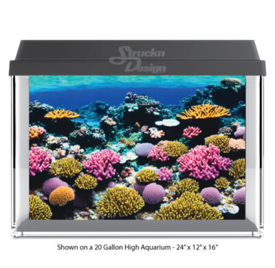Sea Ocean Floor Colorful Polyester Fish Tank Glass Backdrop Aquarium ...