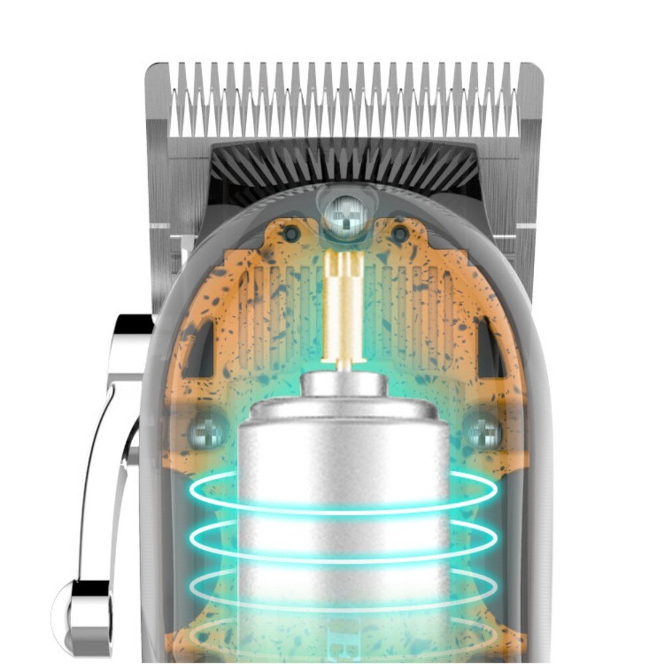 Professional Cordless Electric Transparent Hair Clipper for Men with ...