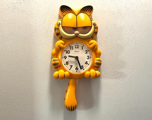Vintage 1978 Garfield Animated Wall Clock Sunbeam Model WORKING, Nice ...