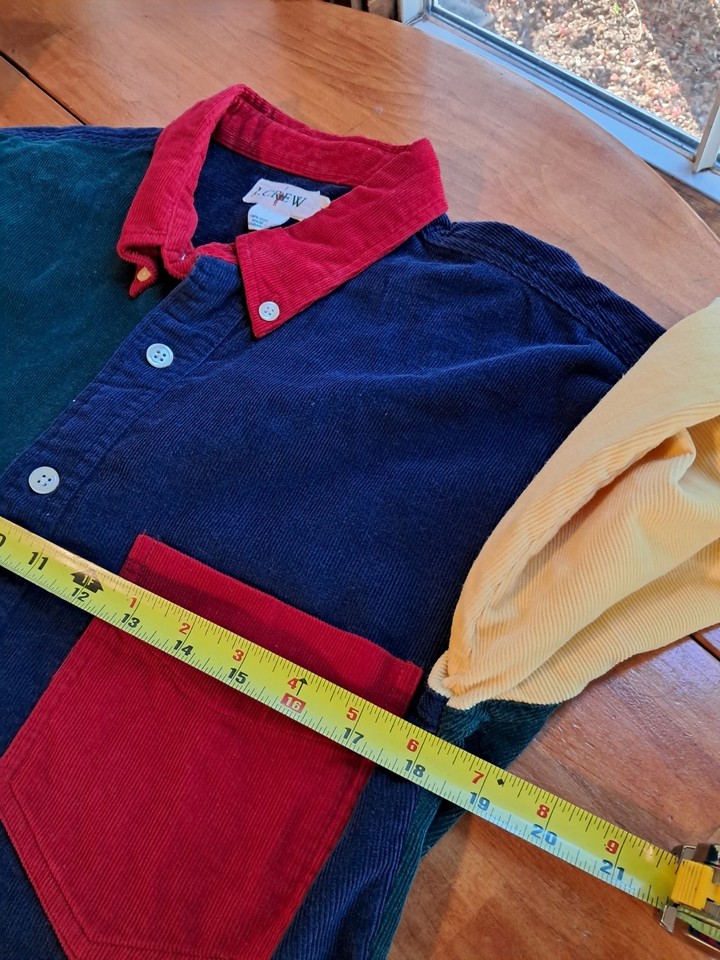 J.Crew Button Down Shirt Men's Medium Multicolor Corduroy Colorblock ...