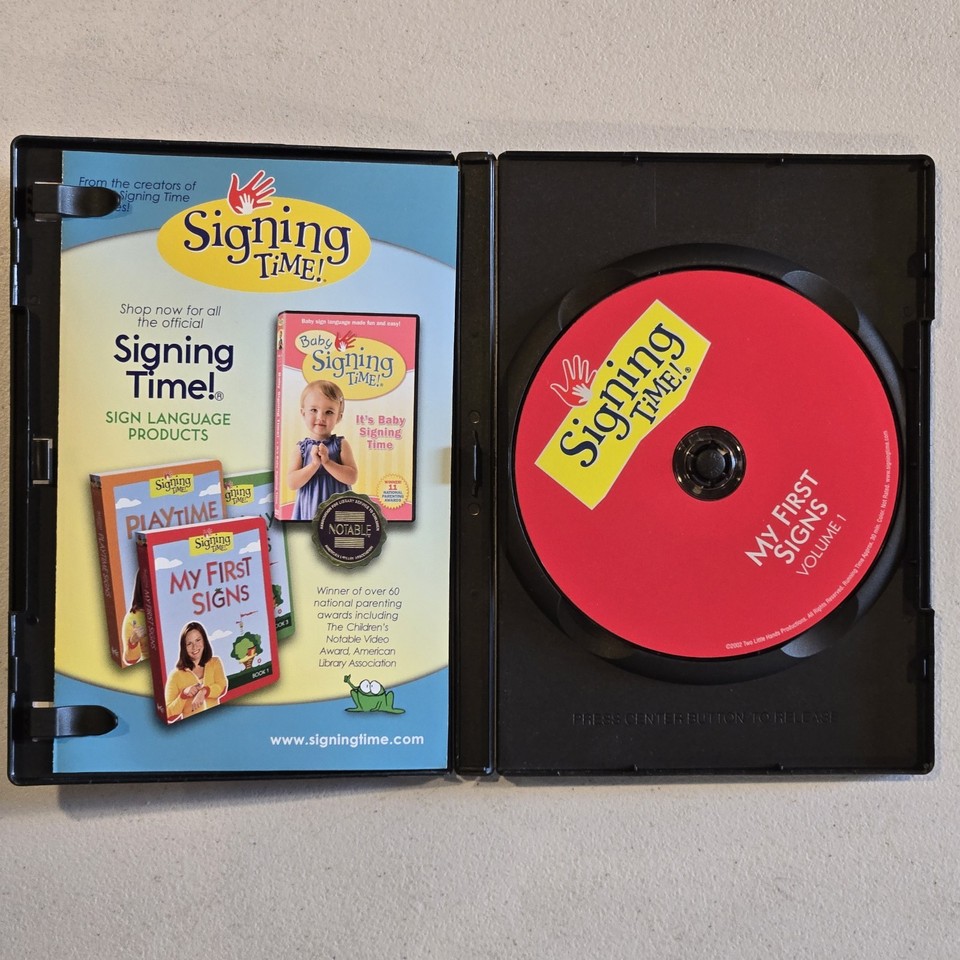Signing Time - Volume 1 DVD 2007 w INSERT CHILDREN'S SIGN LANGUAGE RARE ...