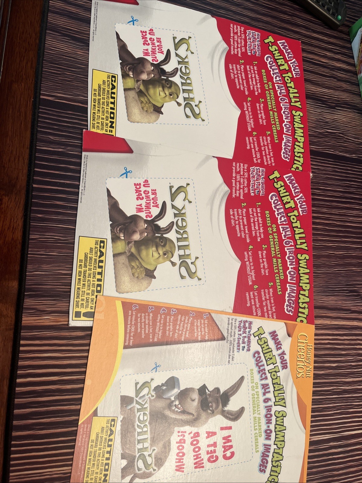 Lot Of 3 Cheerios Cereal Box Panels Iron On Shrek 2004 | eBay