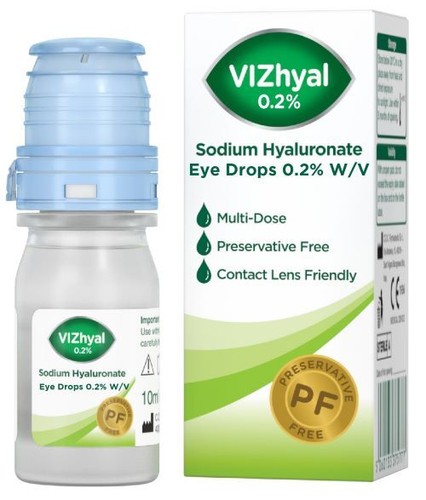 2 X Vizulize Vizhyal Eye Drops 0.2% Sodium Hyaluronate 10ml relief from ...