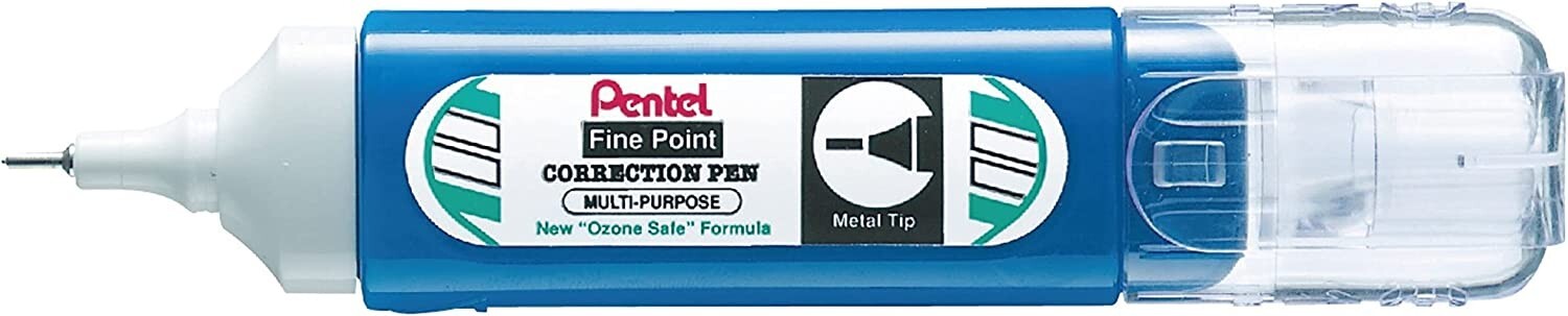 12 x Pentel Steel Tip Fine Point Correction Pen 12mL "Ozone Safe ...