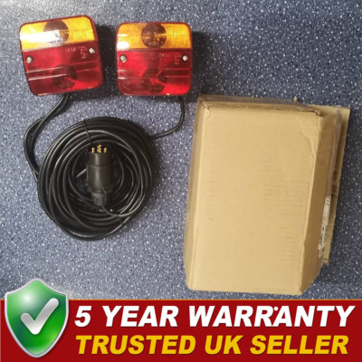 Pre Wired Trailer Van Rear Towing Light Board Lights Lamps + 7.5m Cable ...