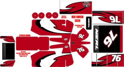 1RC SPRINT WRAP RED SWISH CUSTOM YOU CHOOSE COLOR AND NUMBER | eBay