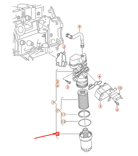 NEW AUDI A1 8X OIL FILTER HOUSING 06D115408B OEM NO IMPORT DUTIES TO 🇺🇸 ...