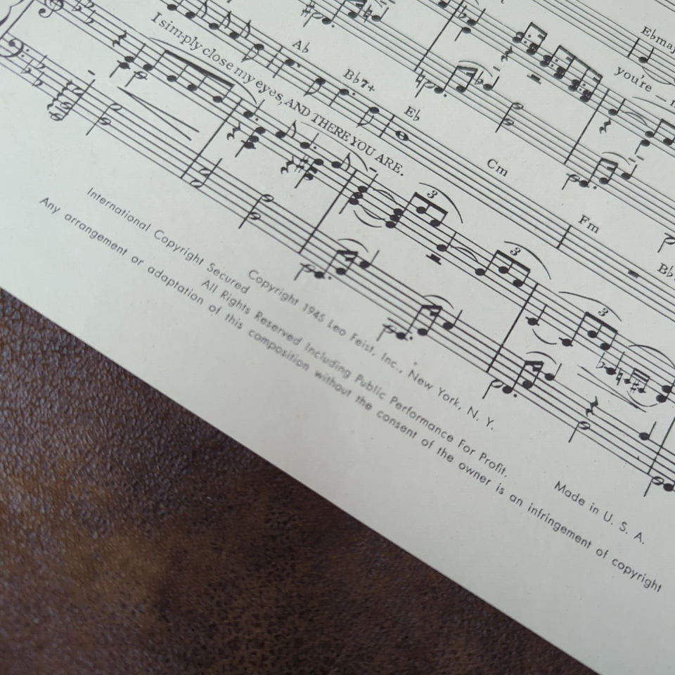 And There You Are by Koeler Fain (Vintage Sheet Music 1945) Weekend ...