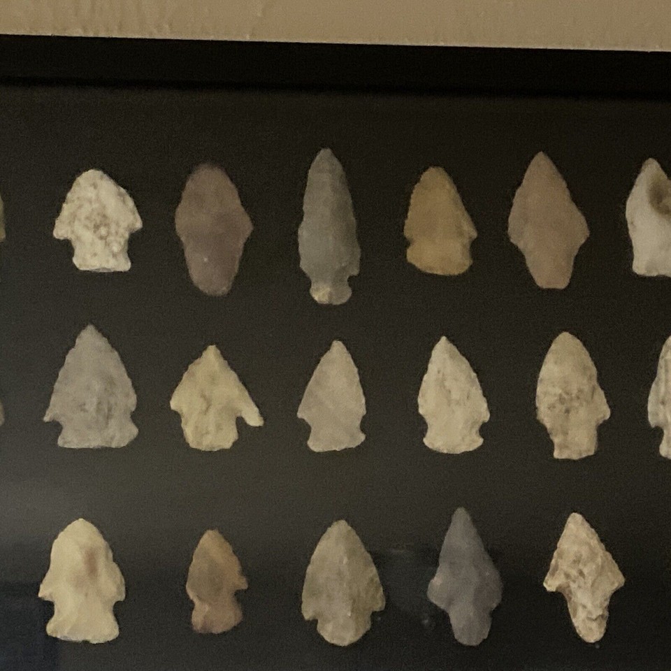 RARE 33 American Arrowheads Artifact Type Set framed collection Lot | eBay