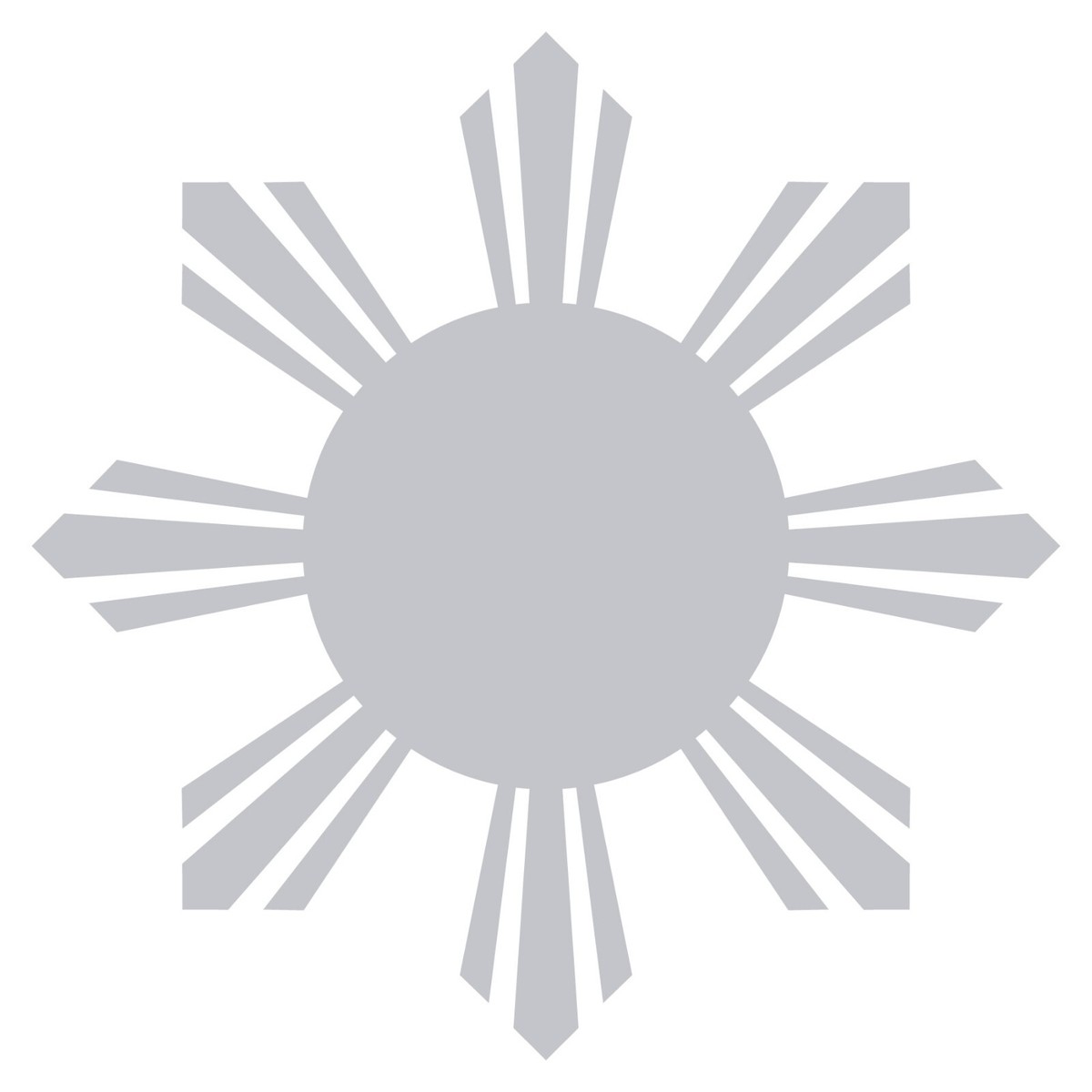 Philippine Flag Sun Symbol Black Silhouette Vector