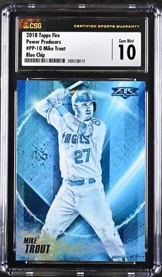 SSP Blue Chip FOIL 2018 Topps Fire MIKE TROUT PP-10 CSG 10 GEM MINT | eBay