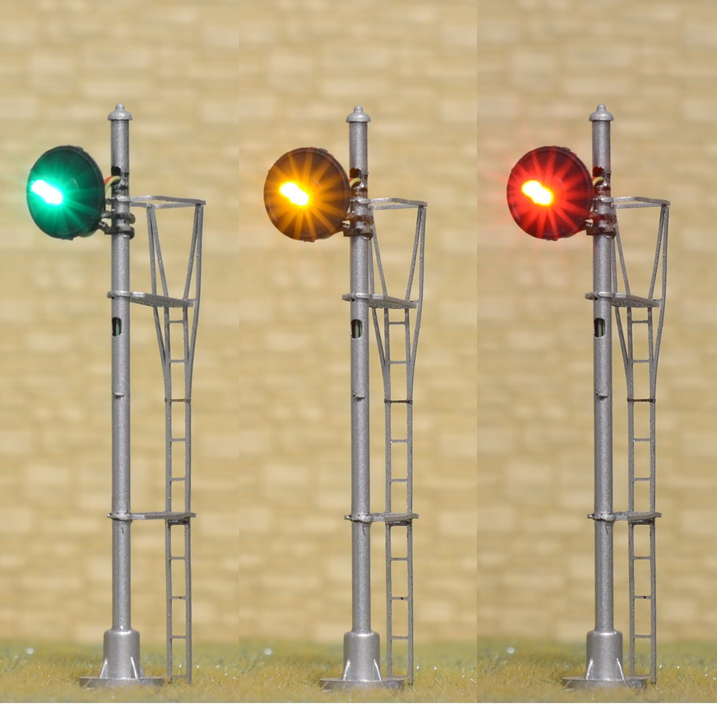 1 x HO scale model railroad 3-colors searchlight signal LED metal 1 ...