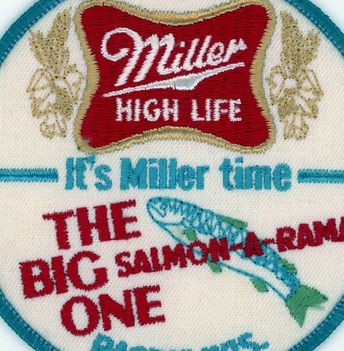 Racine, Wi. Miller High Life Salmon-A-Rama Patch 4" Embossed Fishing ...