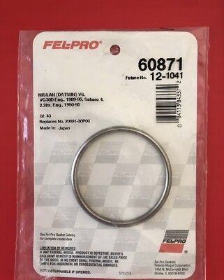 Fel-Pro Gasket 60871 Exhaust Pipe Flange Gasket - Replaces #20691-30P00 ...