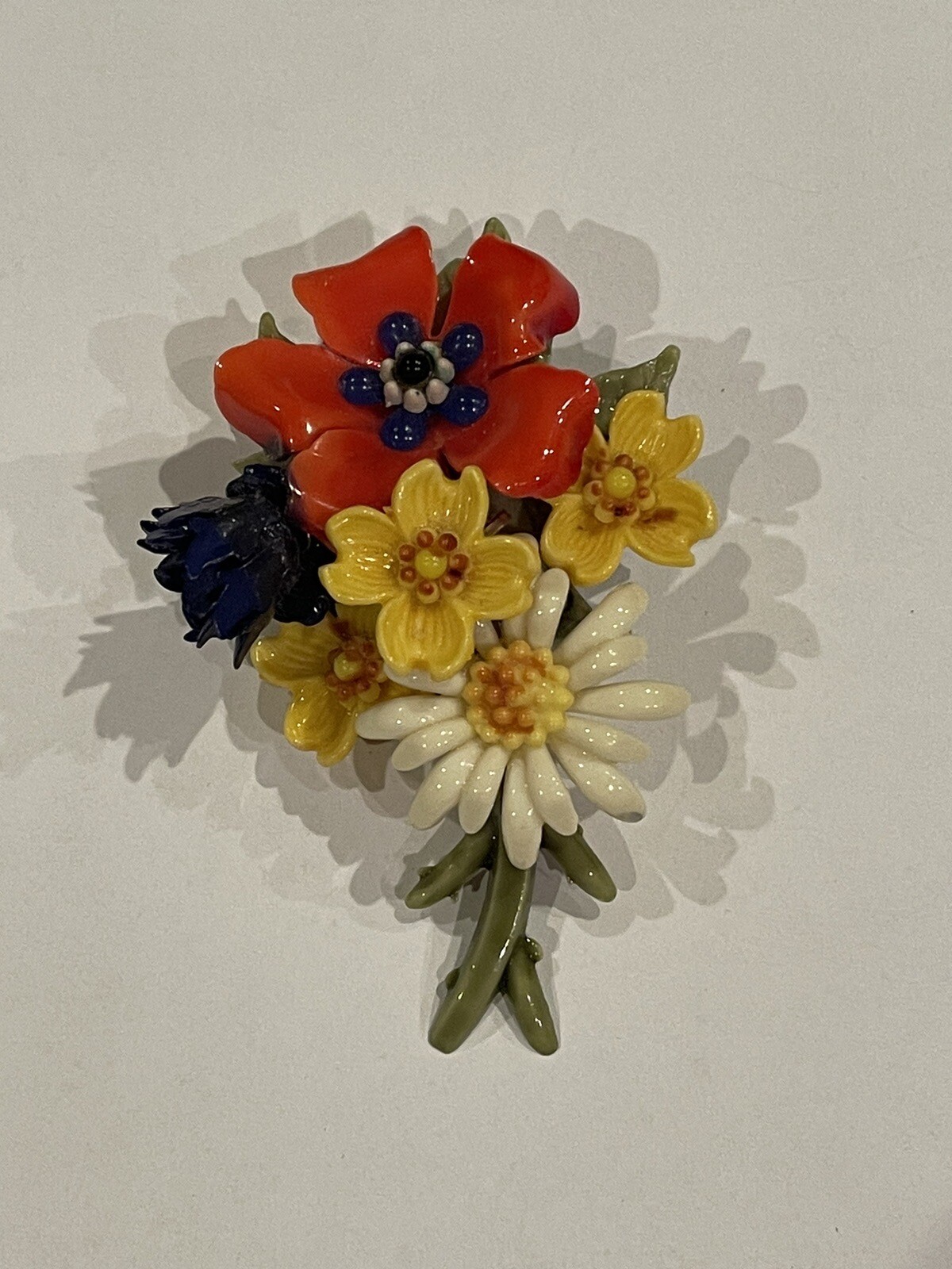 Vintage Multicolor Flower Brooch Pin | eBay