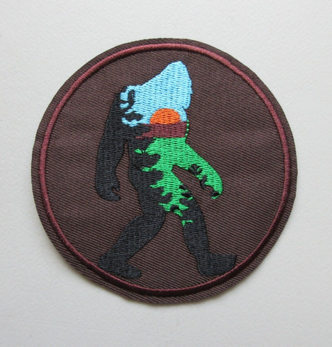 Bigfoot Yeti Sasquatch Skunk Ape Hairy Man Embroidered Round Iron On ...