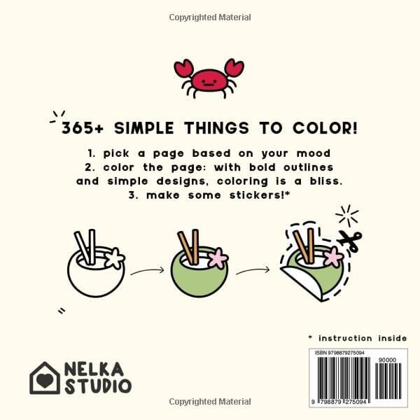 Bold Moods Coloring Book: Easy & Cute Designs for Adults and Kids | eBay