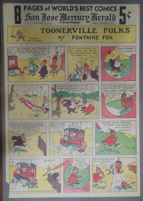 Toonerville Folks Sunday by Fontaine Fox from 9/14/1941 Full Size Color ...