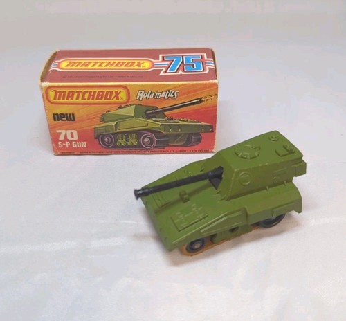 Matchbox Lesney Superfast No70 SP GUN in " LIGHTER OLIVE ARMY GREEN ...