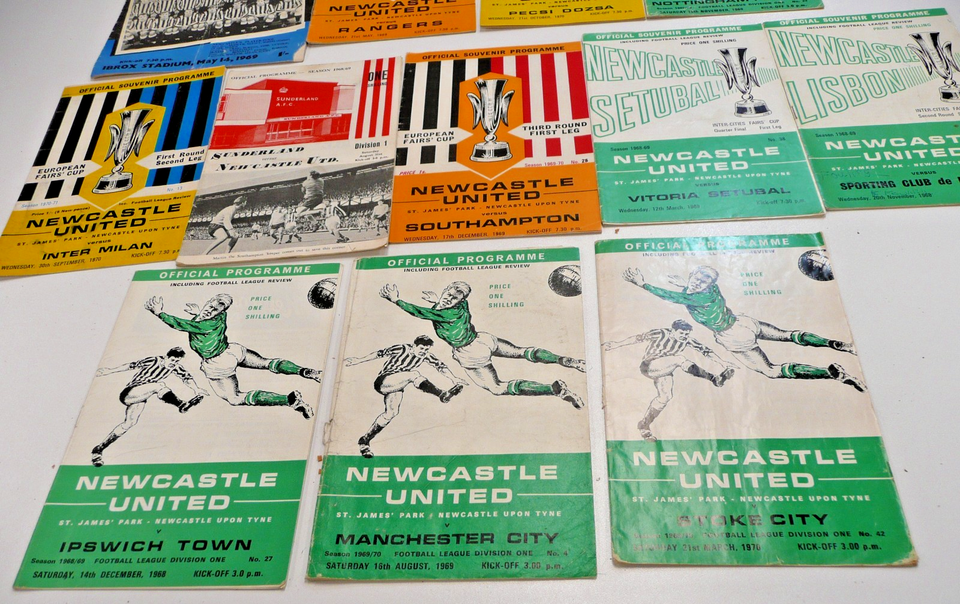 A Bundle of 11 Vintage NUFC Programmes from the Fairs Cup & Others #223 ...