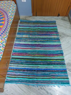 Indian Cotton Multicolor Chindi Rag Rug Beautiful Home Decor ...