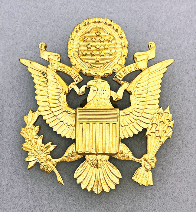 Vintage US Army Officer Gilt Screw Back Hat Cap Badge Pin NICE | eBay