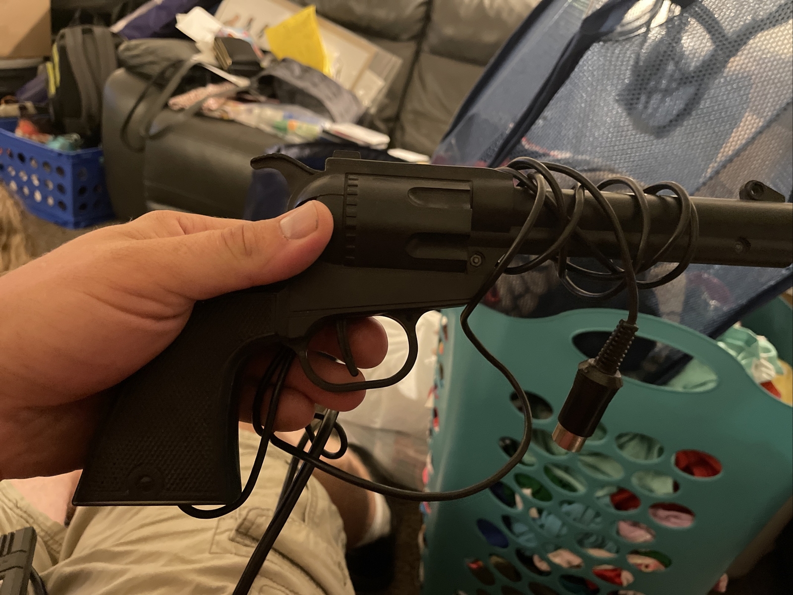 Vintage Coleco Telstar Style Light Gun Black 5-Pin Revolver Controller ...