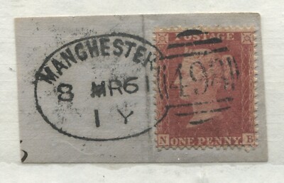 QV 1856 Penny Red Star NB tied to a piece by a Manchester 1861 Spoon | eBay