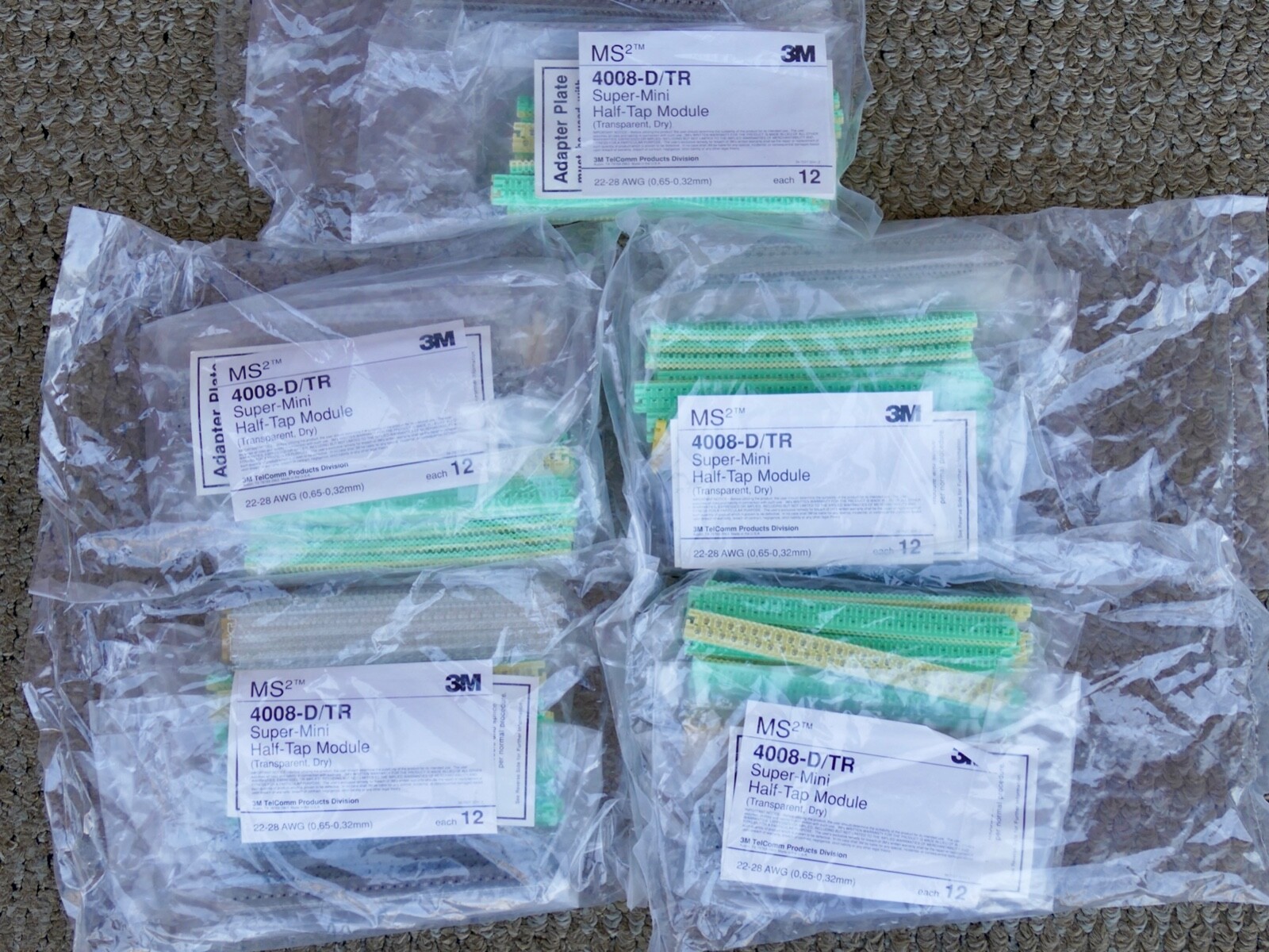 (5) 12 pack (60 total) 3M 4008-D/TR Super-Mini Half-Tap Module ...