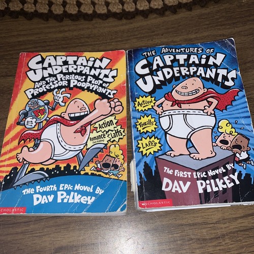 The adventures of captain underpants two books by Dav Pilkey | eBay