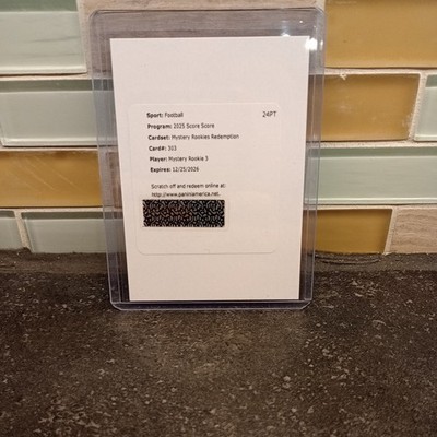 2025 Score MYSTERY ROOKIE 3 #303 Unused Redemption Card | eBay