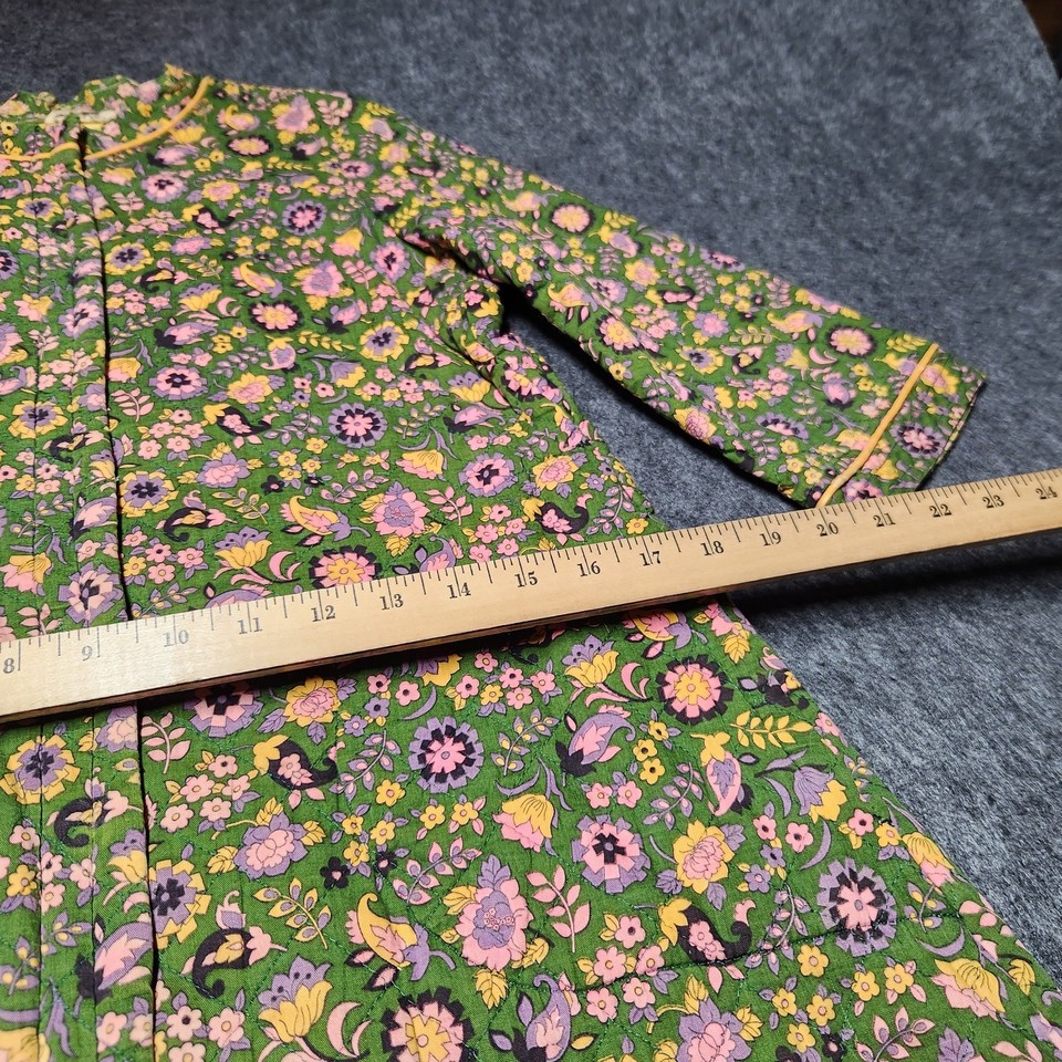 Vintage Womens Loungees Floral Quilted House Coat Robe Retro Groovy 16 ...