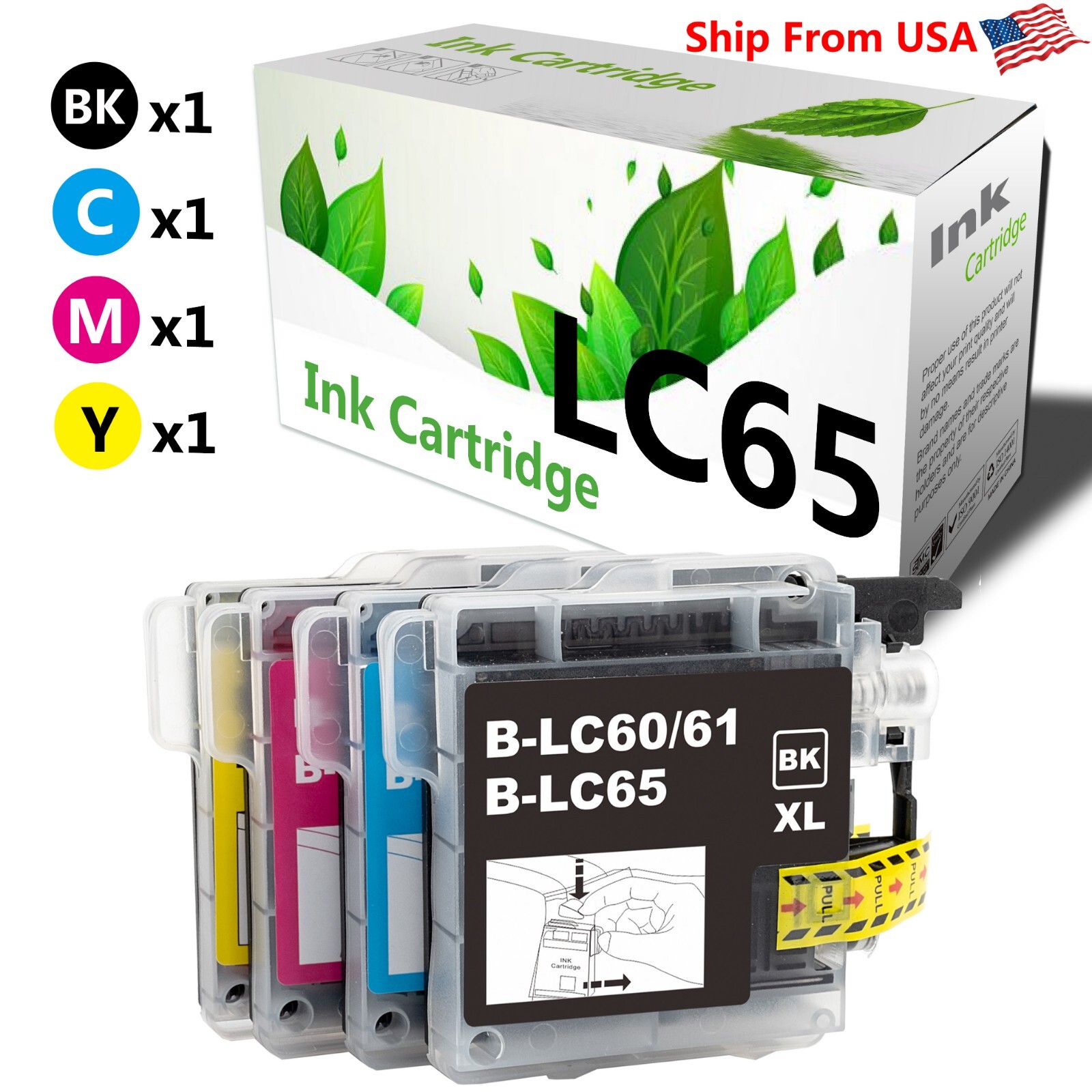 (4-Pack,BCMY) LC65 Ink Cartridge LC-65 work with MFC-250C Printers | eBay