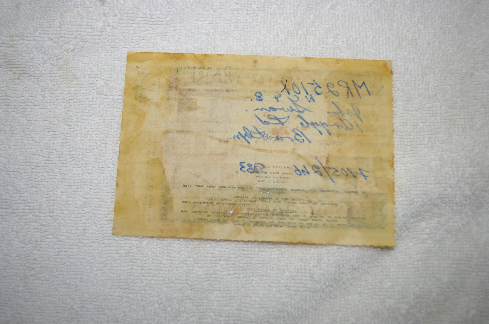 Irish Hospital's Sweepstake Counterfoil Ticket 1939 Grand National ...