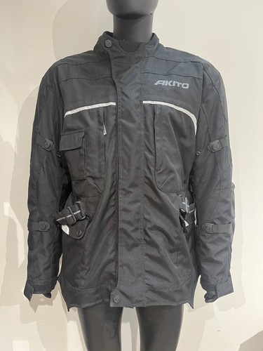 Akito Typhoon Motorcycle Jacket Motorbike Jacket Waterproof Black - 5XL ...