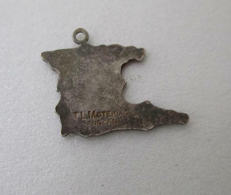 Vintage Sterling Silver & Enamel English TLM Thomas Mott TRINIDAD Charm ...