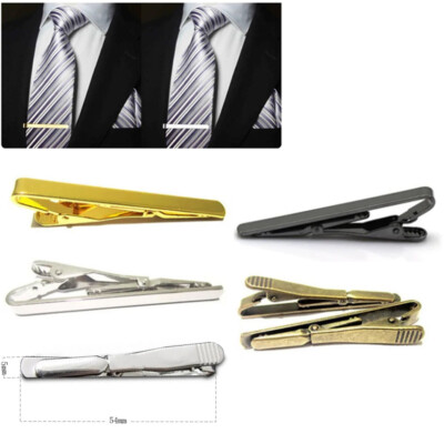 5-pack Stainless Steel Tie Clip Necktie Bar Clasp Clamp Pin Gold Black ...