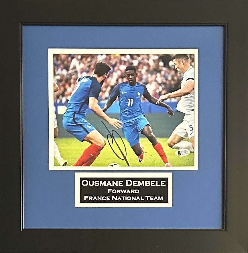 Ousmane Dembele signed framed 8x10 photo Fance National Team Beckett ...