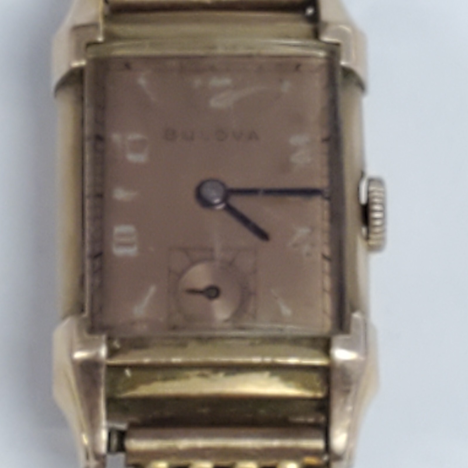 ART DECO Mens Bulova 21 Jewels 7AK. 14k Rose Gold Filled. Salmon Dial ...