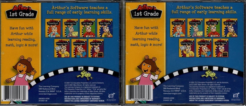 Lot of 2 Arthurs 1st Grade Pc New Win10 8 7 XP Reading Math Logic Buy ...