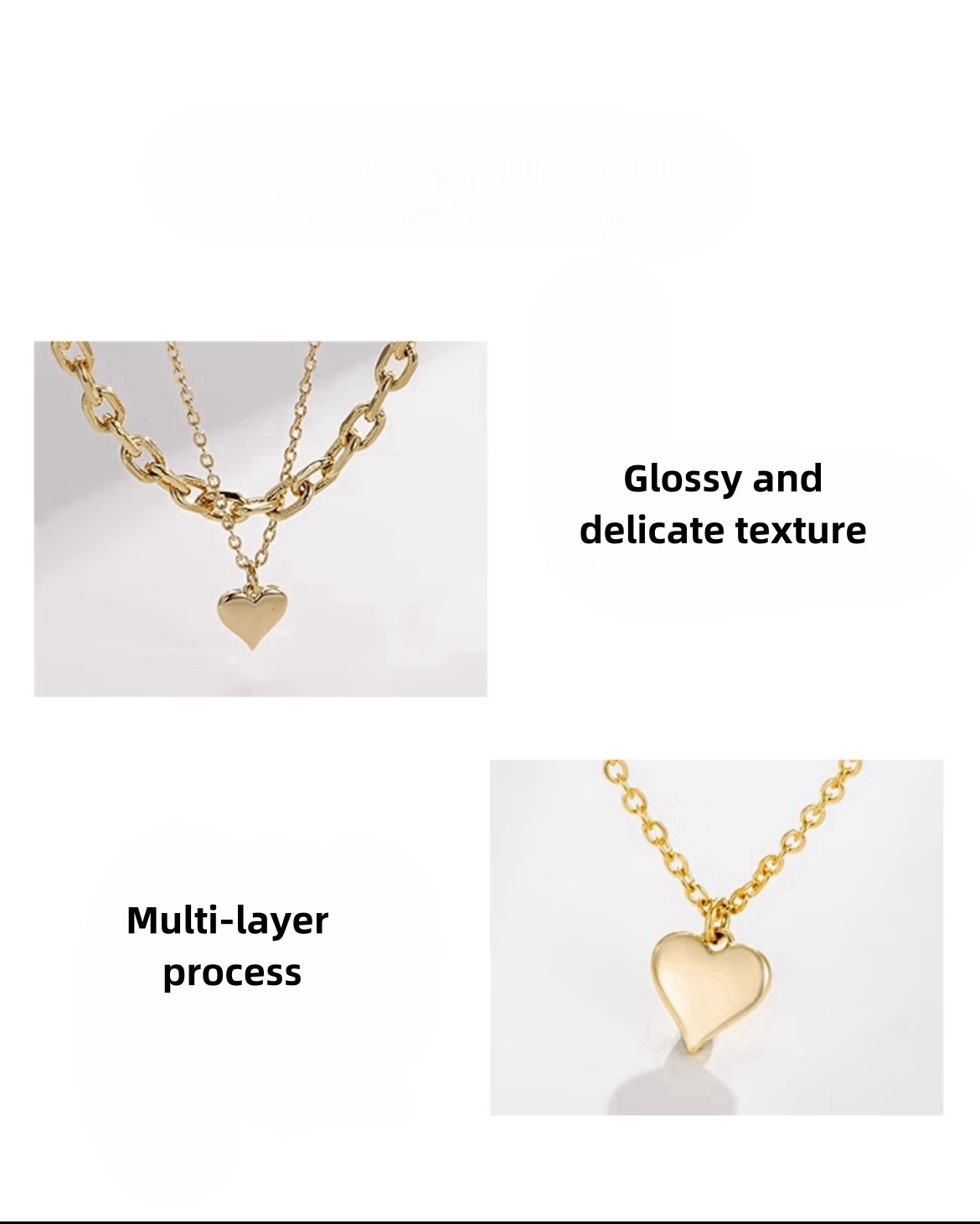 Love Pendant Double Layers Alloy Hip Hop Style Gold Plated Necklace | eBay