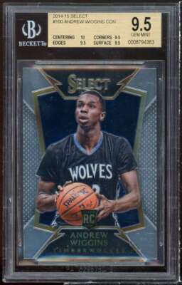 Andrew Wiggins Rookie Card 2014-15 Select #100 BGS 9.5 (10 9.5 9.5 9.5 ...