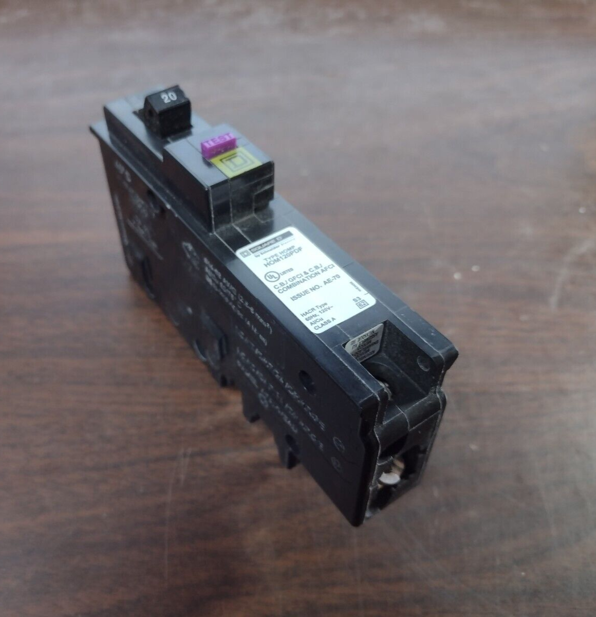 SQUARE D HOM120PDF DUAL FUNTION CIRCUIT BREAKER 20 AMP AFCI GFCI NEW NO ...