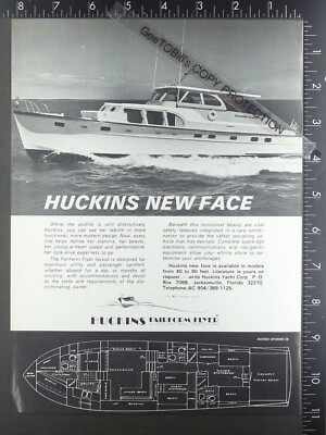 1972 ADVERTISEMENT for Huckins Fairform Flyers 58 Offshore motor yacht ...