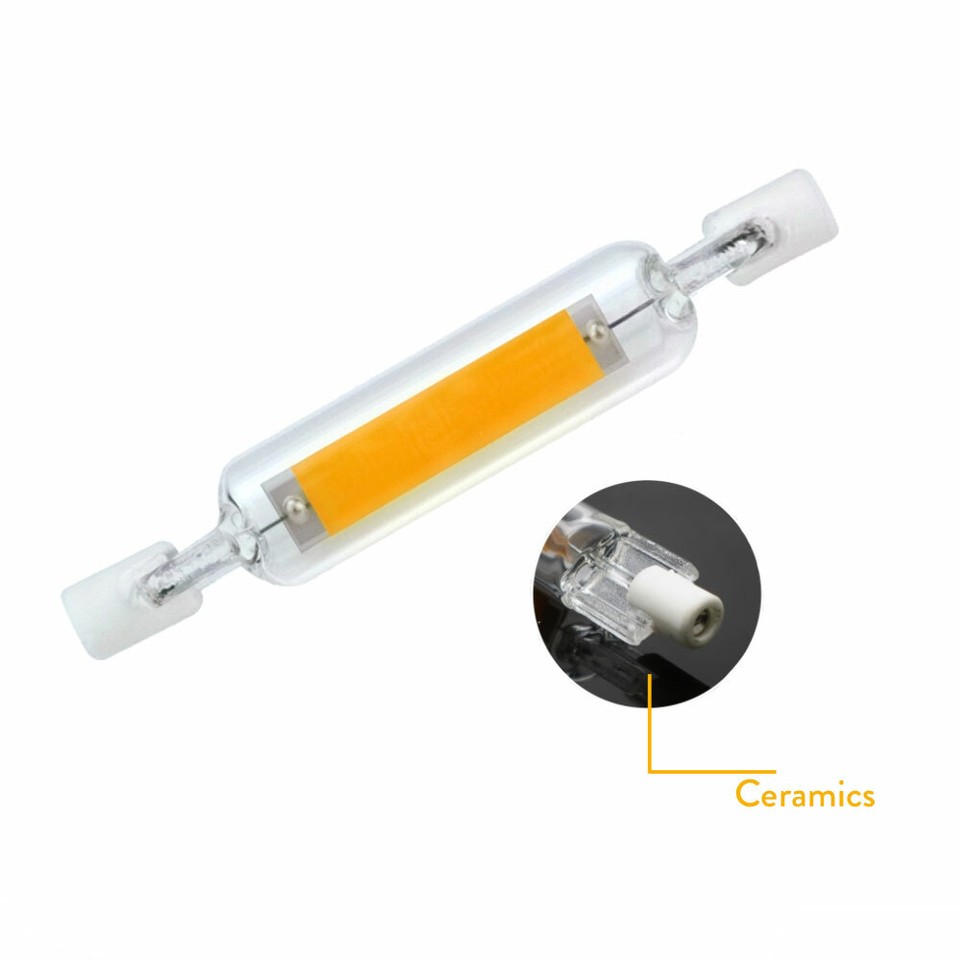 LED R7s J78 J118 7W 12W 15W 25W Dimmable COB Floodlight Glass Ceramic ...