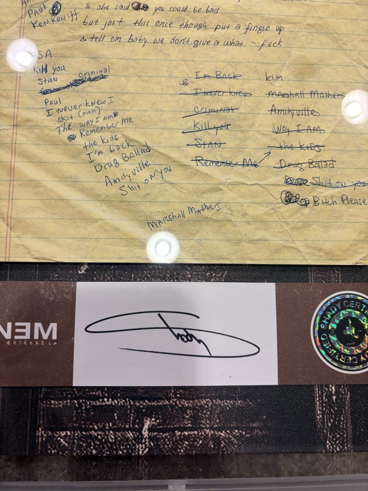 IN HAND READY TO SHIP Eminem signed Shadow Box MMLP25 /150 Slim Shady ...