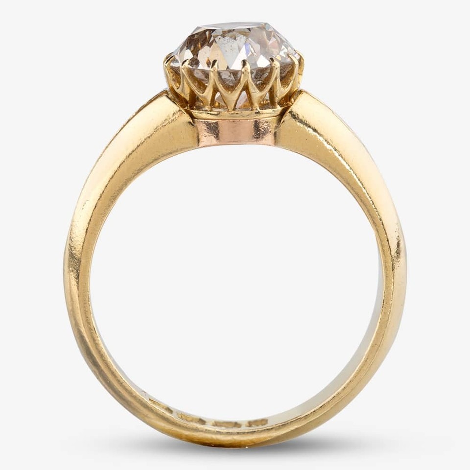 Second Hand Antique 18ct Yellow Gold 3.00ct Old Cut Diamond Victorian ...